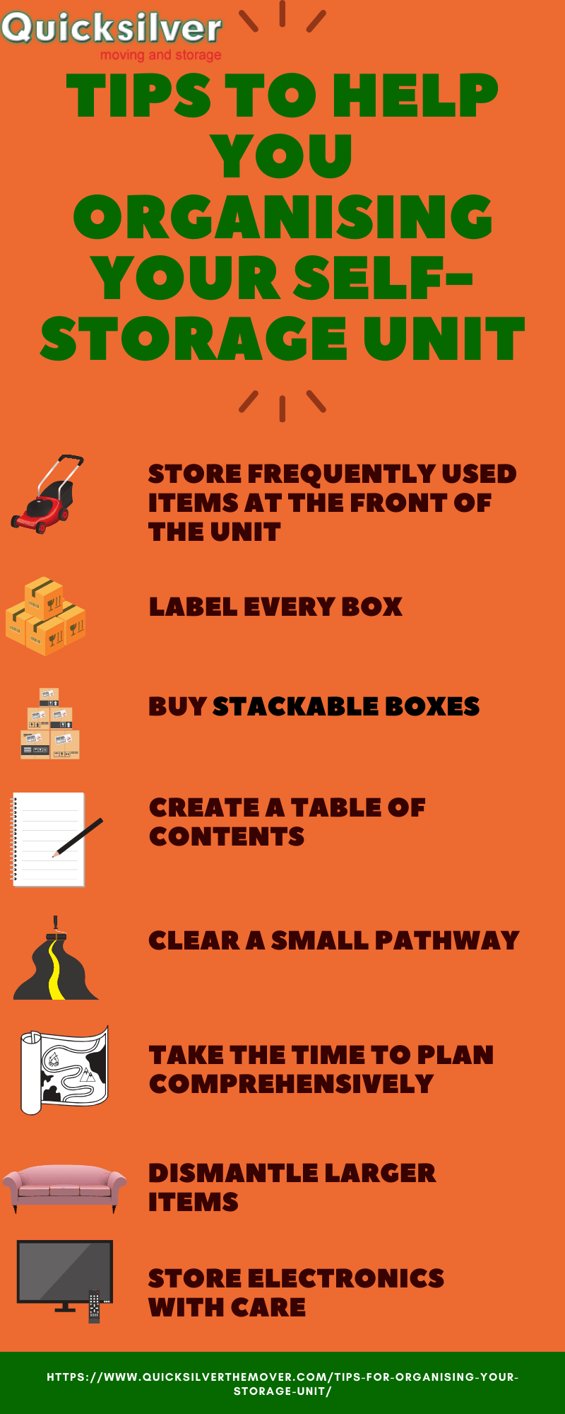 Tips For Organising Your Storage Unit | Quicksilver Storage